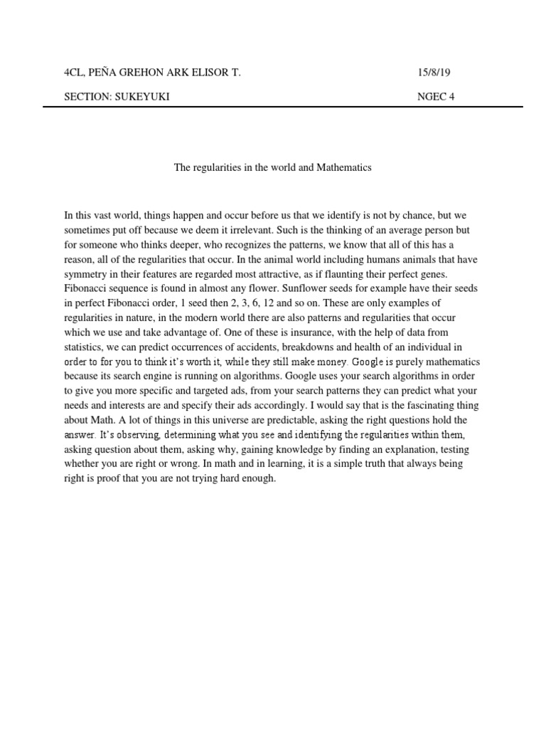 Patterns in Nature and Math | PDF