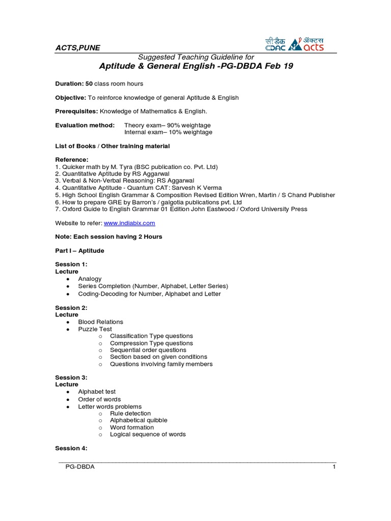 Aptitude & General English | PDF | Verb | Sentence (Linguistics)