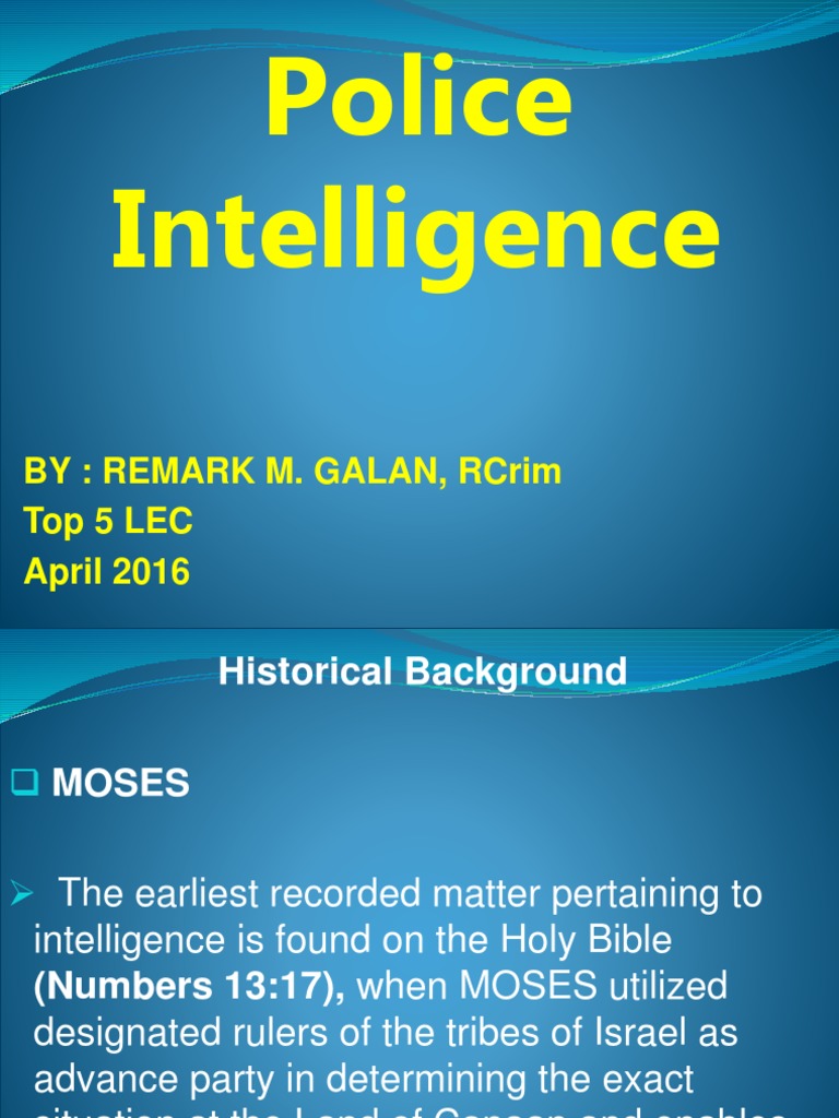 Evolution of Police Intelligence | PDF | Espionage | Classified Information