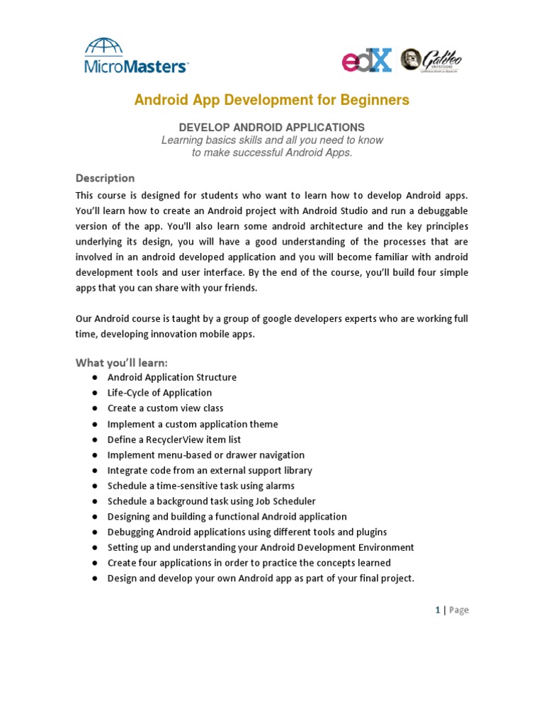Beginner's Guide to Android Development | PDF | Android (Operating ...