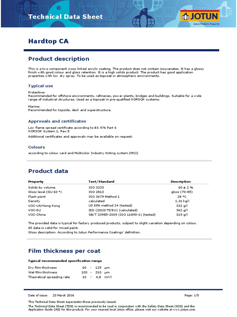 Hardtop CA: Technical Data Sheet | PDF | Materials | Nature