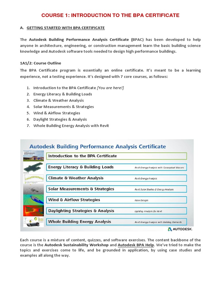 Course 1 Notes (Introduction To The BPA Certificate) | Download Free ...