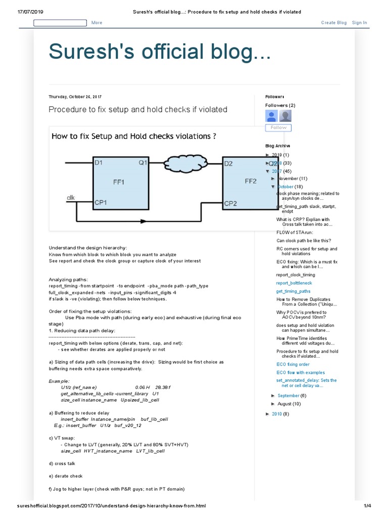 Fixing Setup and Hold Violations | PDF | Electrical Engineering ...