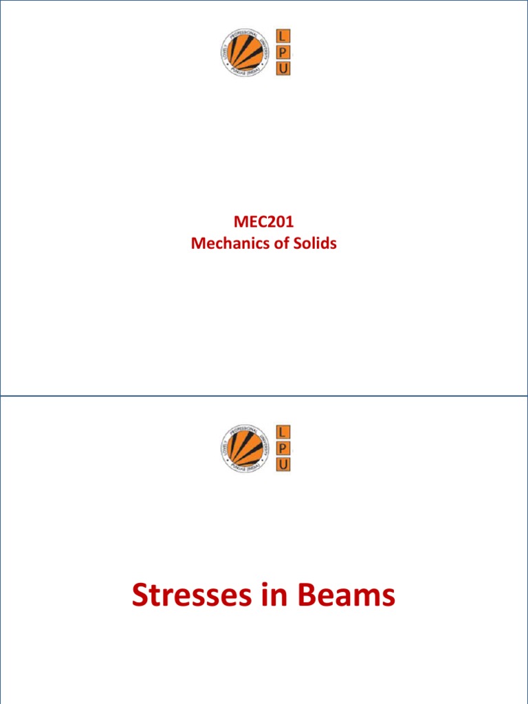 Chapter 6 Stresses in Beams. (SOM-201) | PDF | Beam (Structure ...