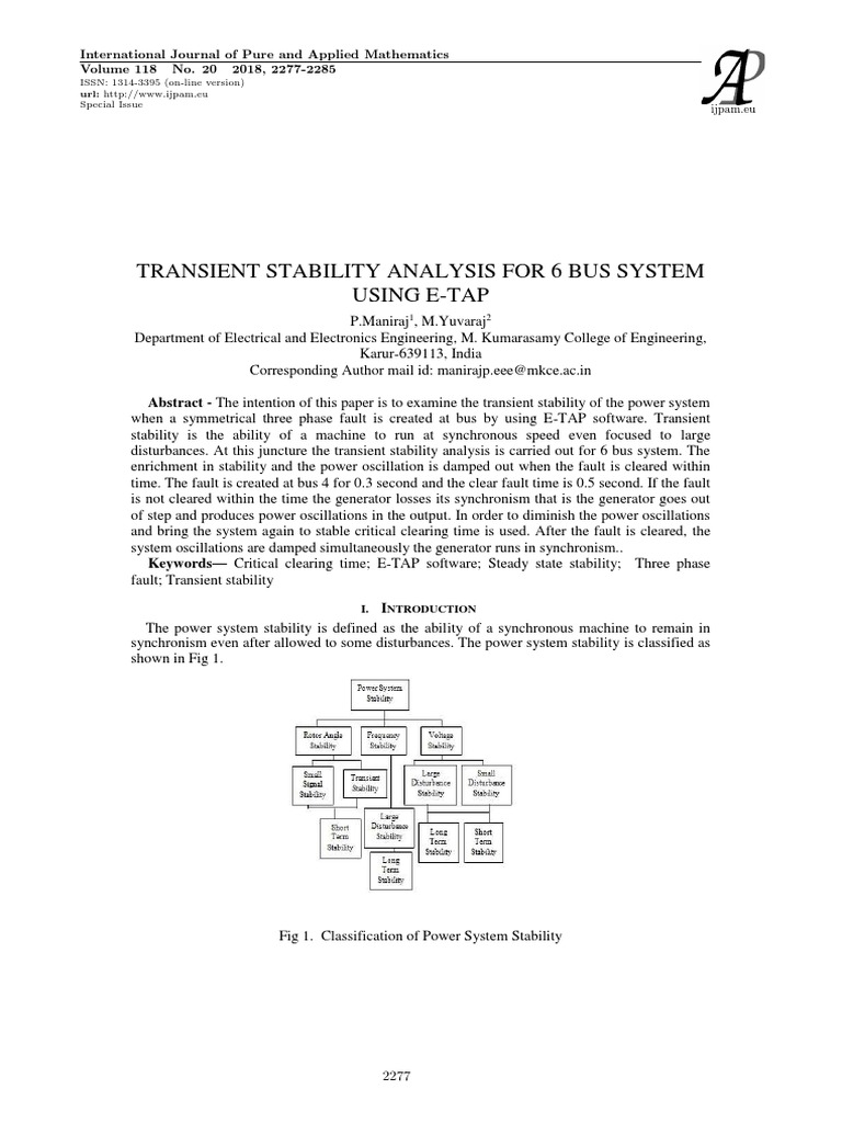 Transient Stability Analysis For 6 Bus System Using E-Tap | PDF | Power ...