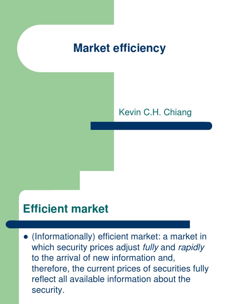 Market Efficiency | PDF