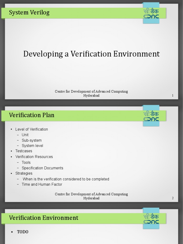 Developing an Effective Verification Environment for SystemVerilog ... Developing an Effective Verification Environment for SystemVerilog ...
