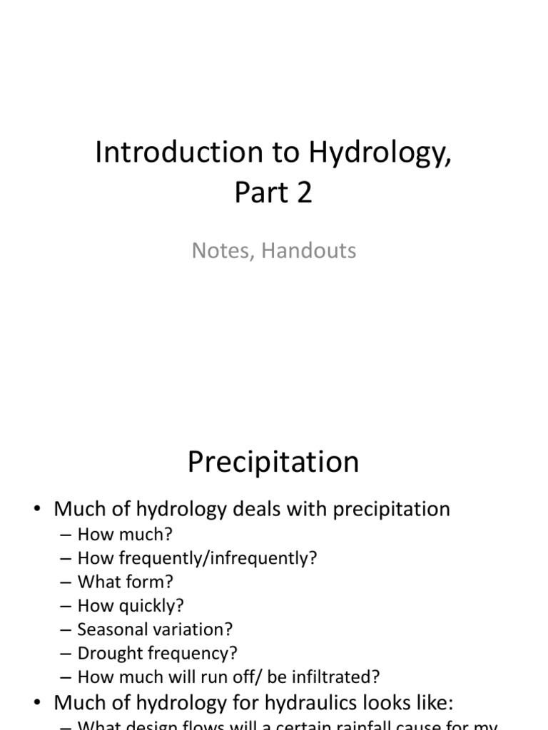 Introduction To Hydrology,: Notes, Handouts | PDF | Hydrology ...