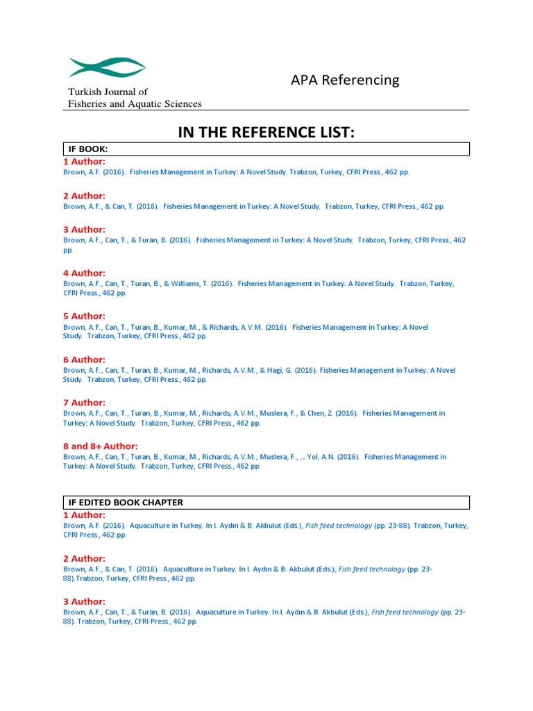 In The Reference List:: APA Referencing | Citation | Oceanography