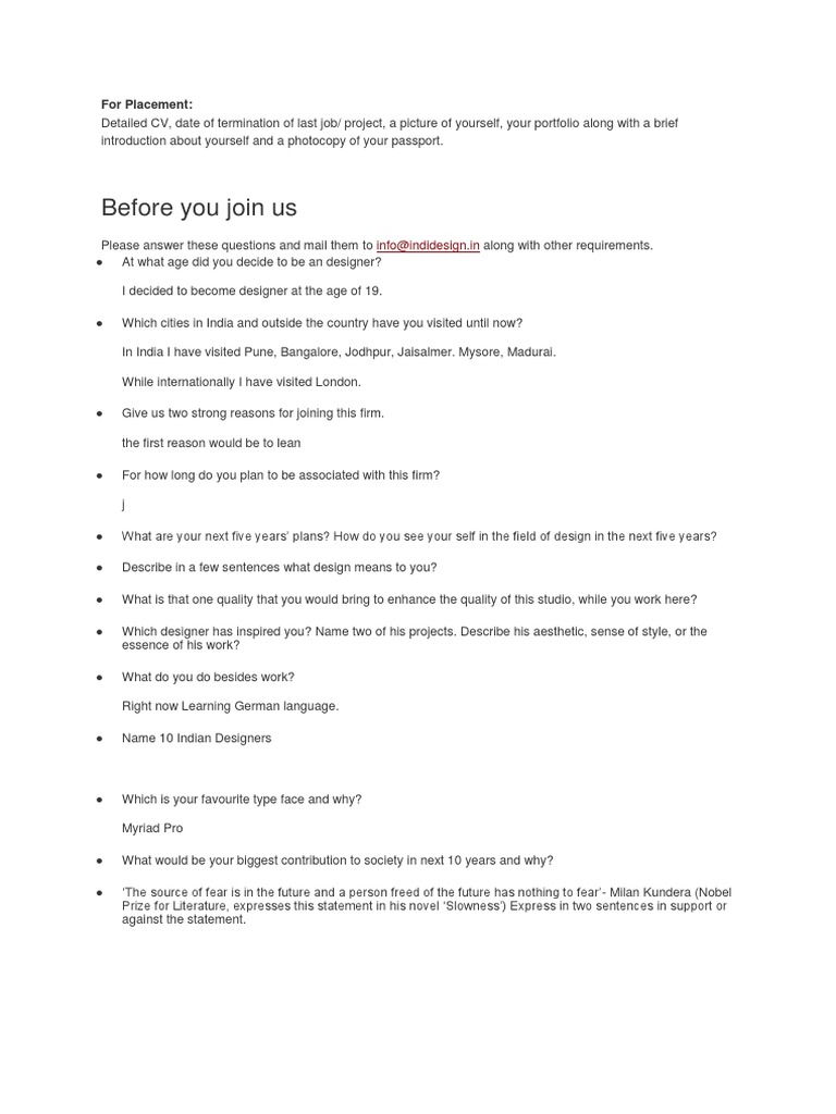 Indi Design Placement | PDF