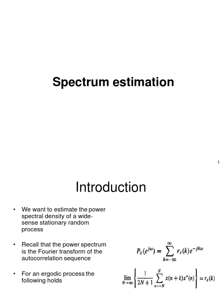 Spectrum Estimation | PDF | Spectral Density | Estimator