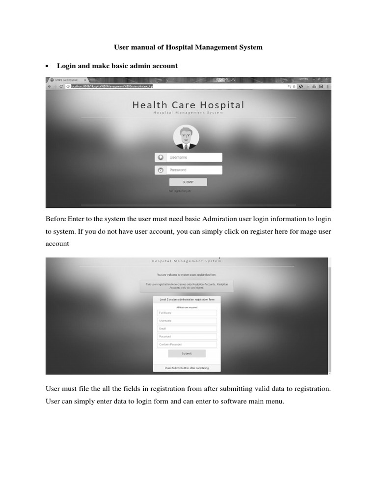 Hospital Management System User Manual | PDF | User (Computing) | Patient
