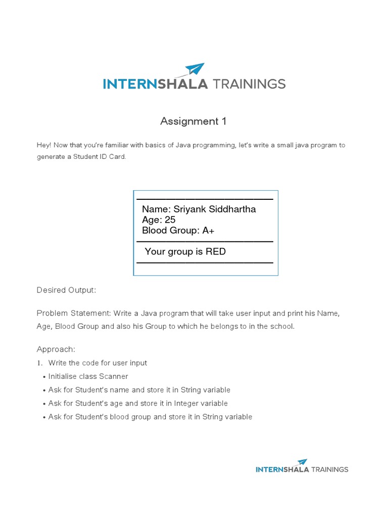 Java Basics Assignment | PDF