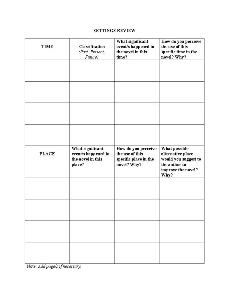 Book Review Settings Review | PDF