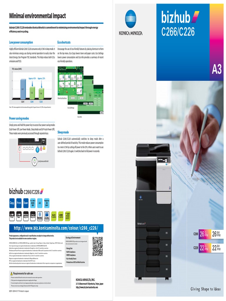 Eco-Friendly Features of bizhub C266/C226 | PDF | Mobile Device | Ios