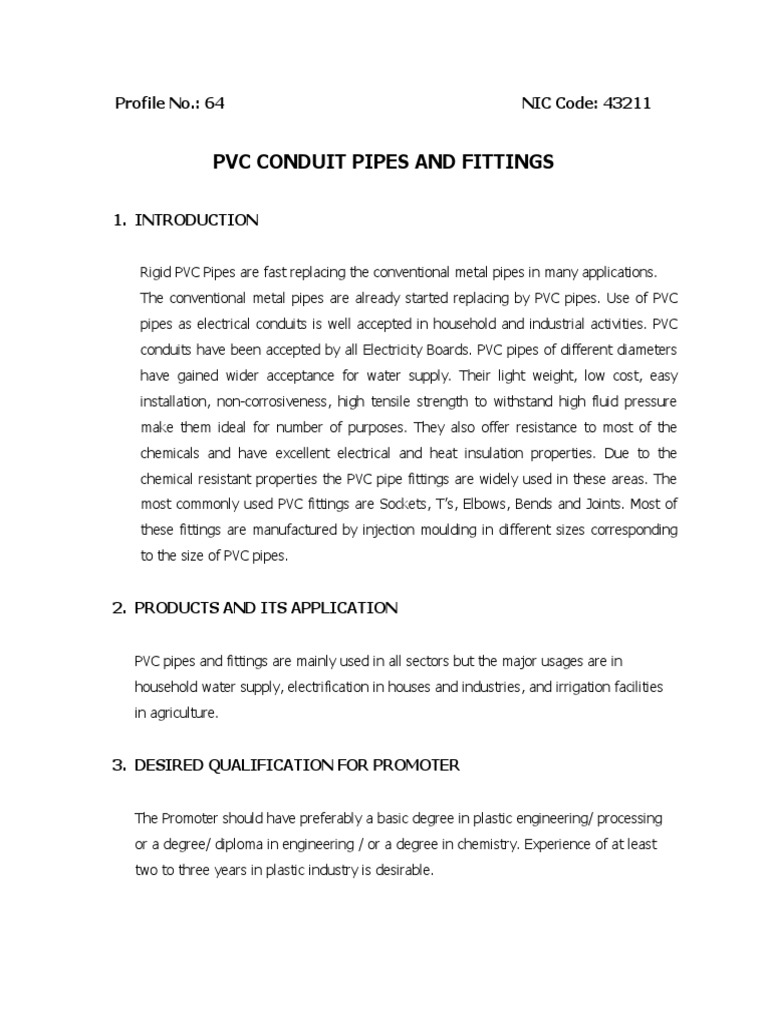 PVC Conduit Pipes and Fittings | PDF | Polyvinyl Chloride | Pipe (Fluid ...