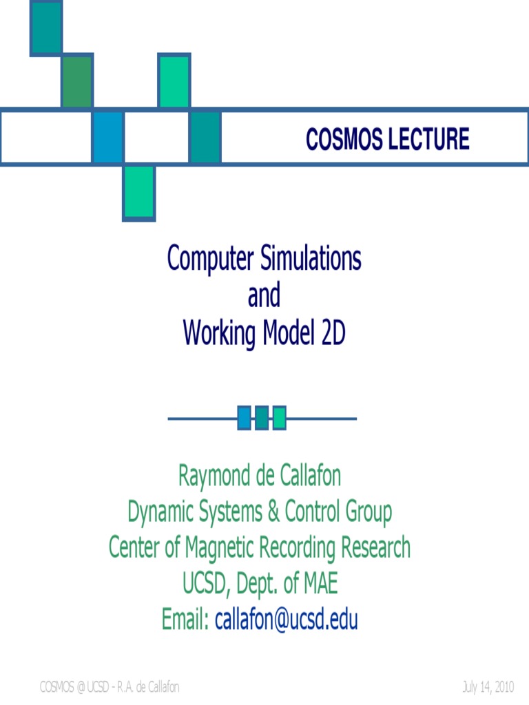 Computer Simulations and Working Model 2D: Cosmos Lecture | Download Free PDF | Mathematical ...