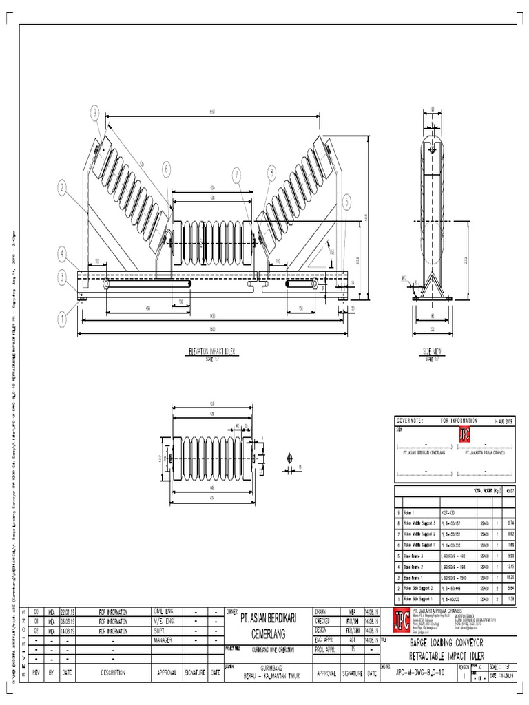 Jpc-m-dwg-blc-10 Retractable Impact Idler r1 | PDF