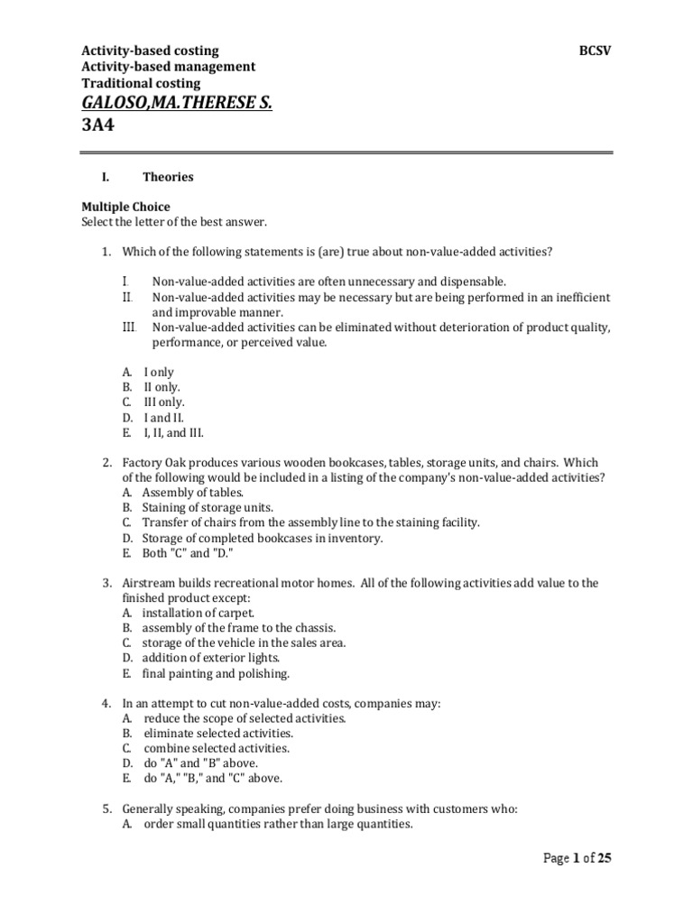 ABC Traditional Costing - BCSV | PDF | Cost | Business Process