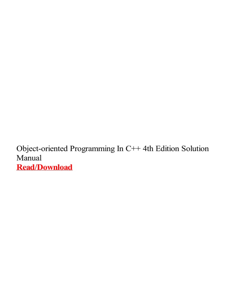 Object Oriented Programming in C 4th Edition Solution Manual | PDF ...