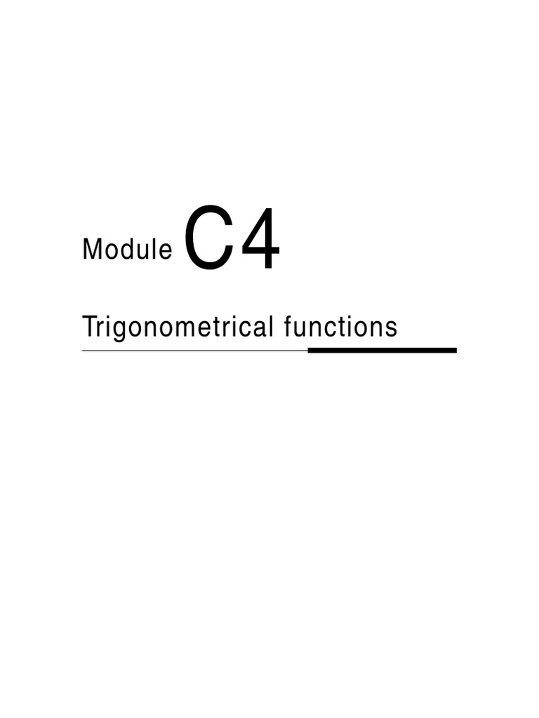 C4 TrigonometricFunctions Jan14 | PDF | Trigonometric Functions | Sine