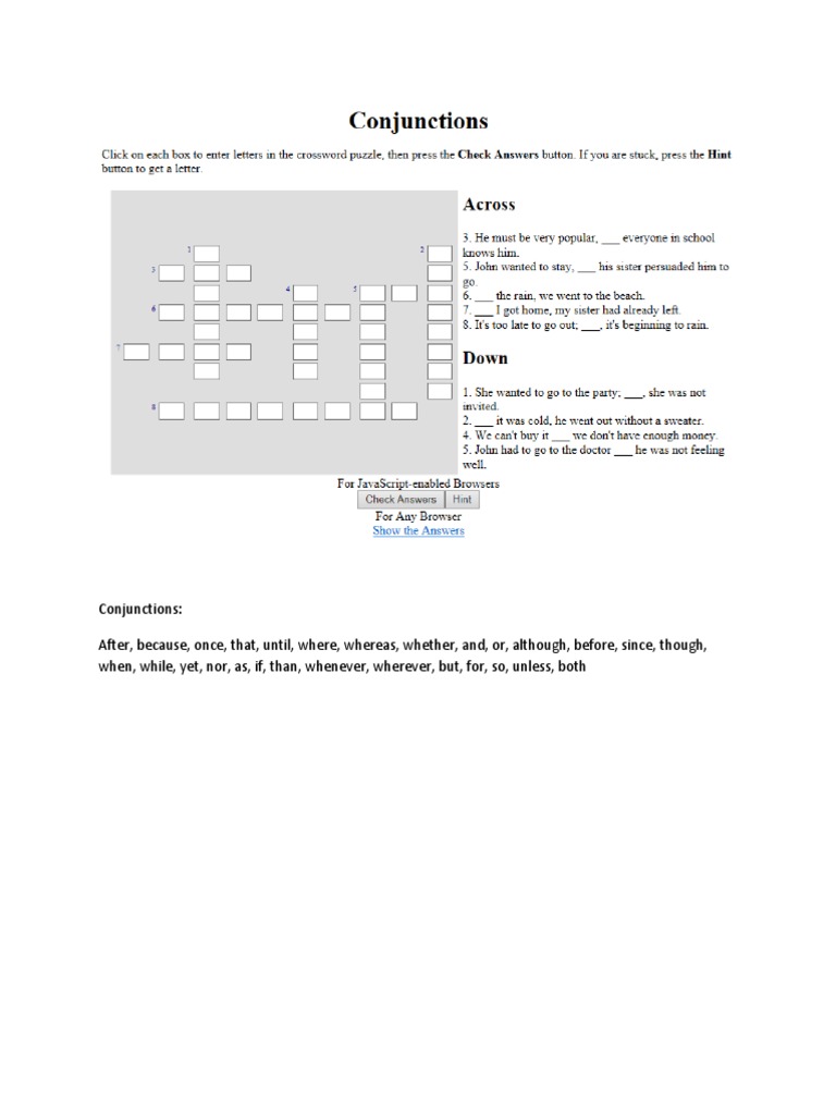 Conjunction | PDF | Foreign Language Studies
