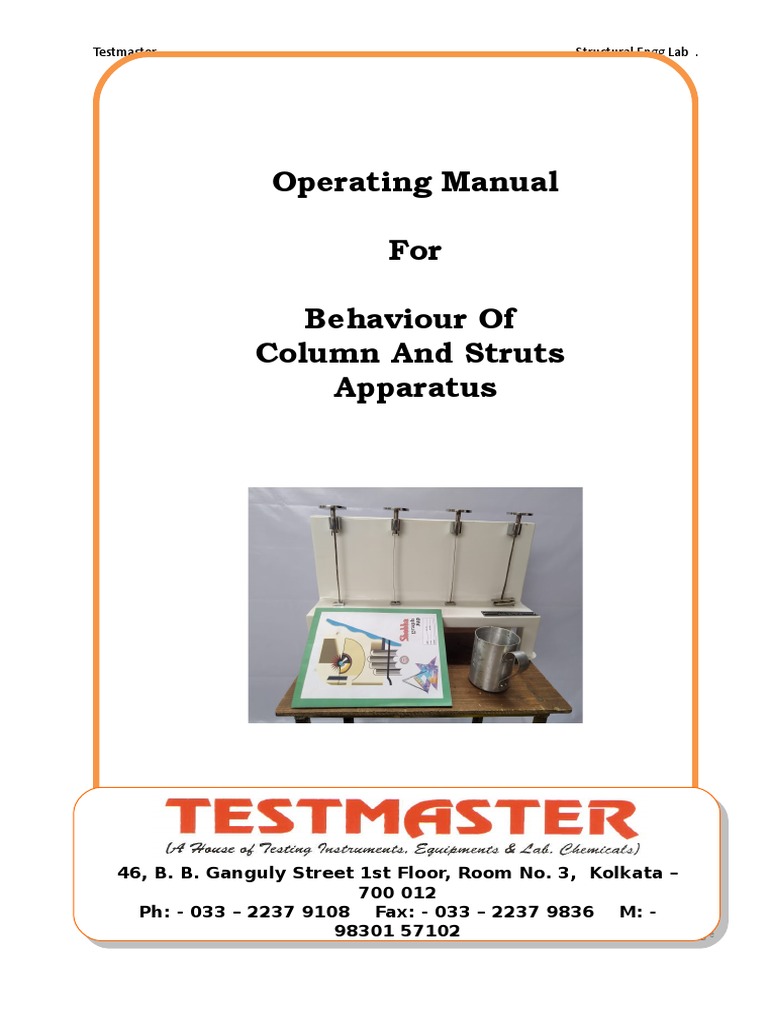 Behaviour of Column and Struts Apparatus | PDF | Buckling | Column