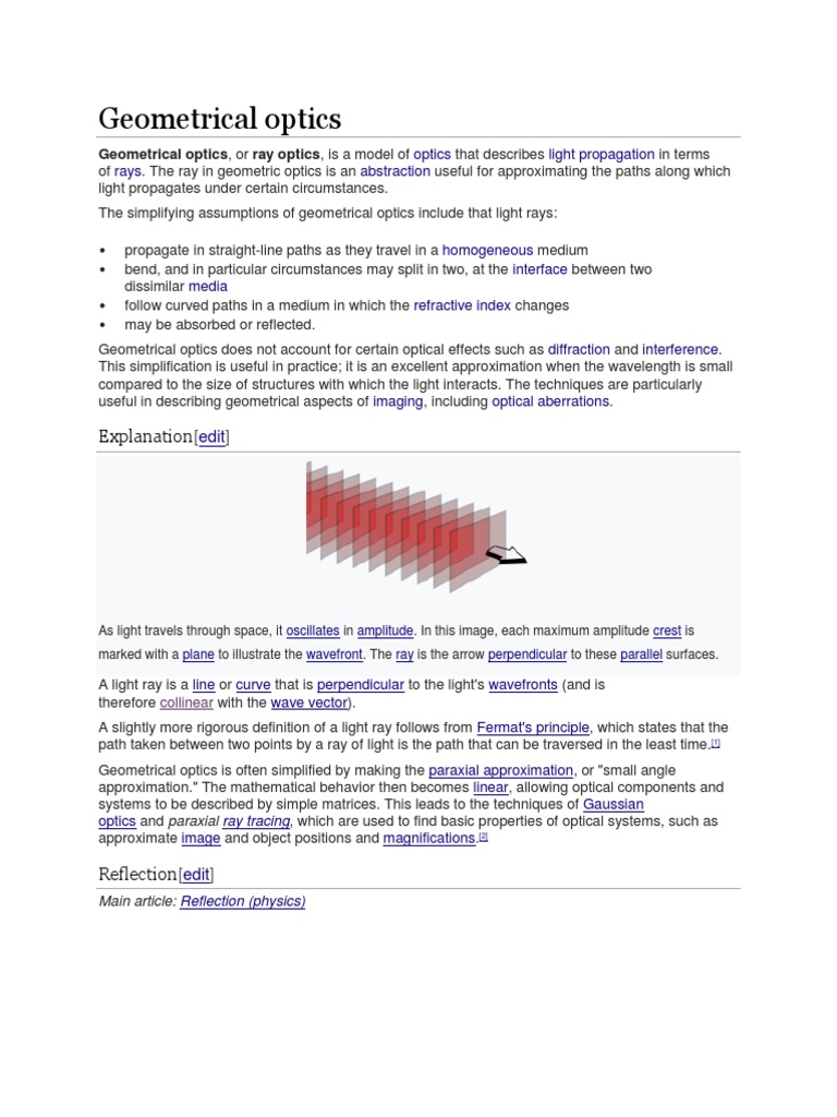 Geometrical Optics: Explanation | PDF | Optics | Reflection (Physics)