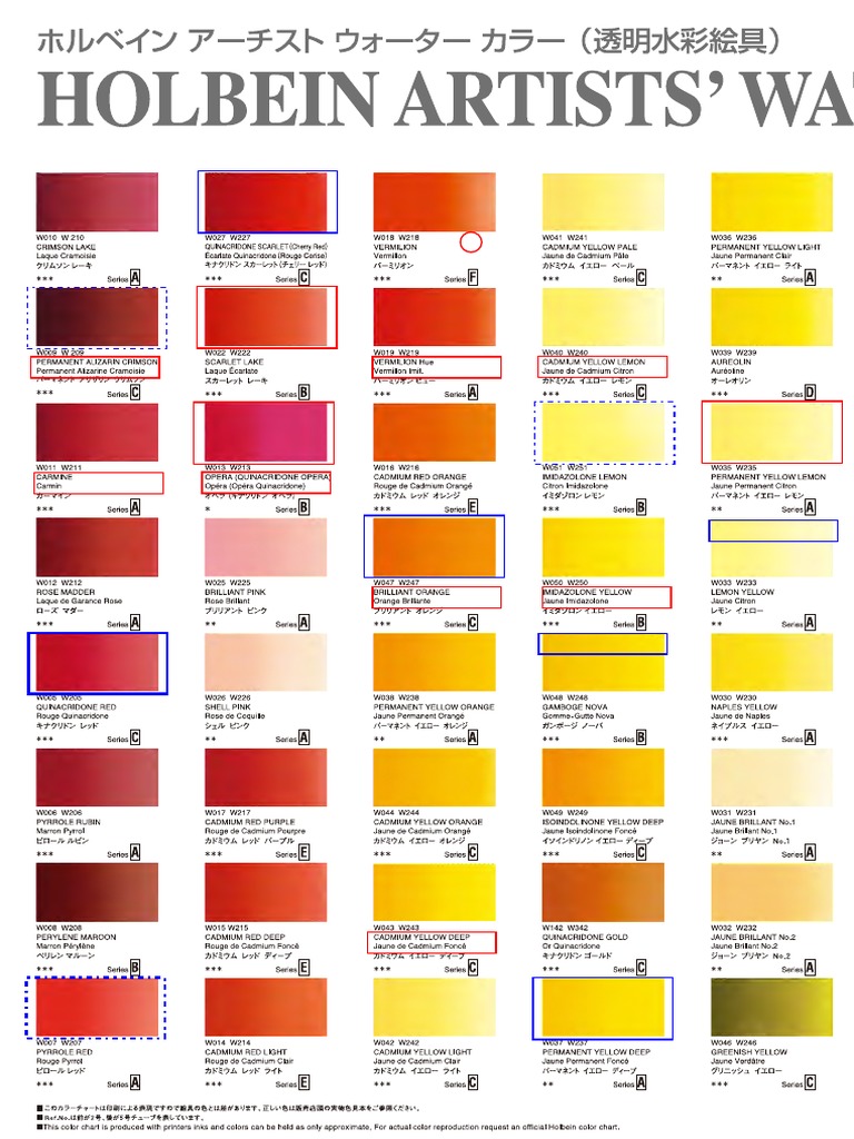 10 Holbein Artists Watercolor Chart 55 | PDF