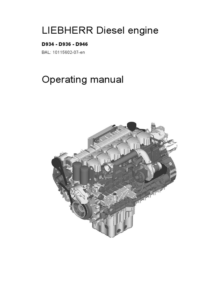 Liebherr D934 936 946 | PDF | Diesel Engine | Internal Combustion Engine
