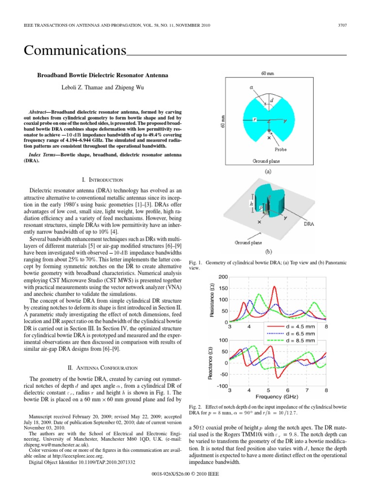 Microstrip Patch Antenna | PDF | Antenna (Radio) | Bandwidth (Signal Processing)