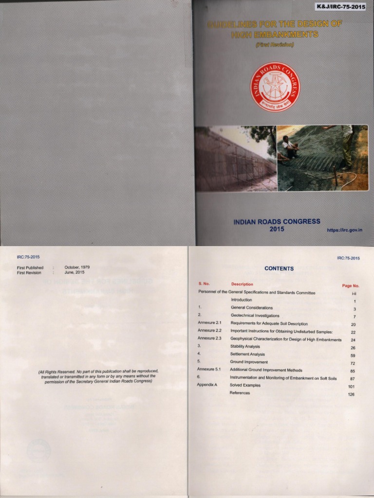 IRC-75-2015 Design of High Embankments | PDF
