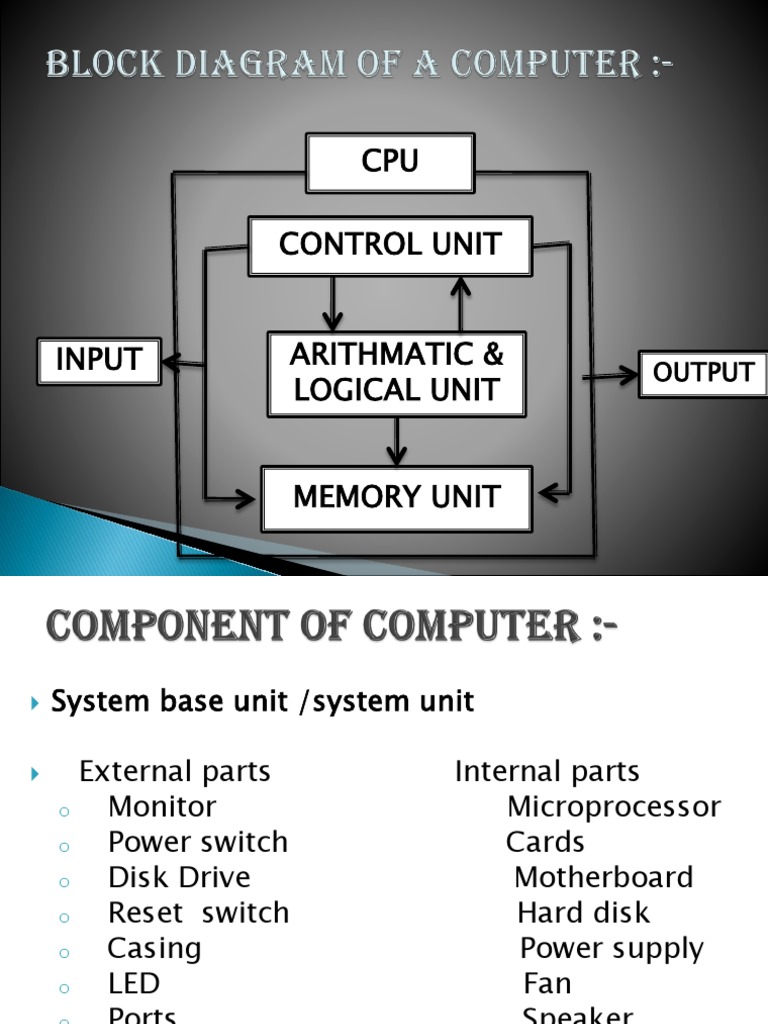 CPU Control Unit Arithmatic & Logical Unit Memory Unit Input | PDF