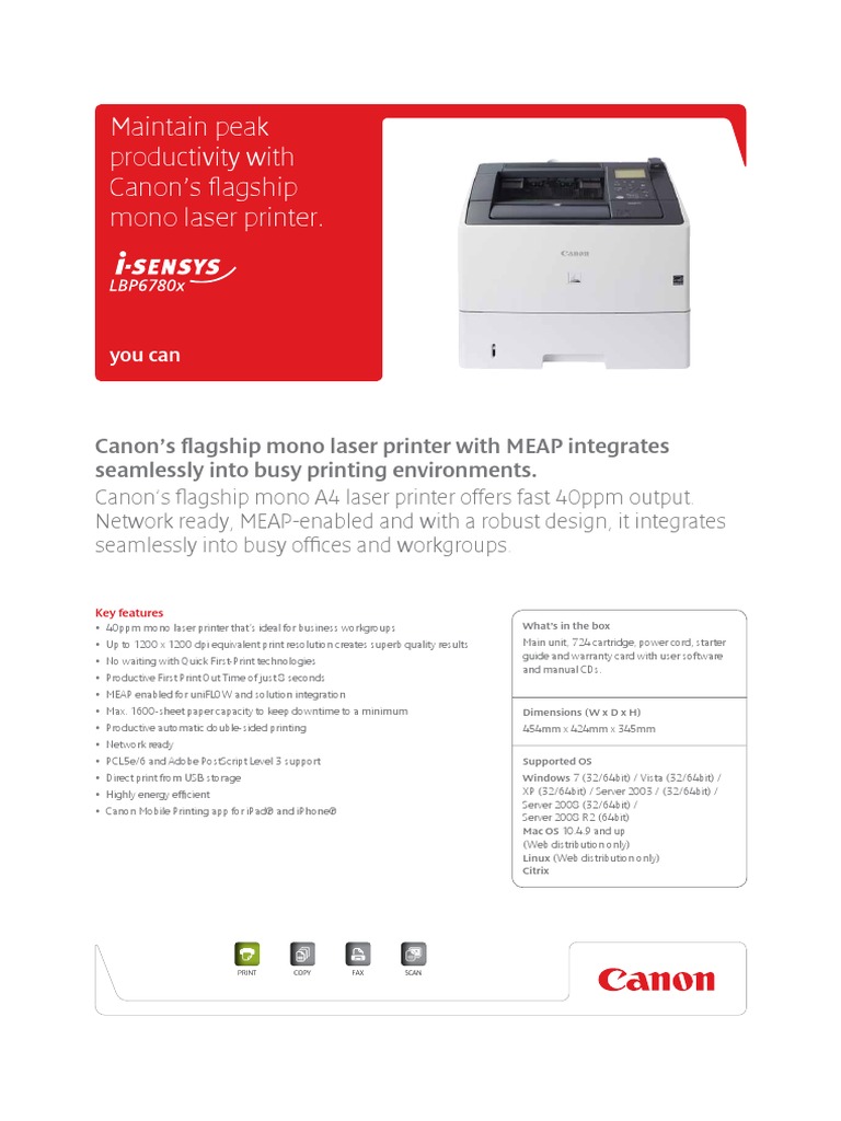 I Sensys Lbp6780x | PDF