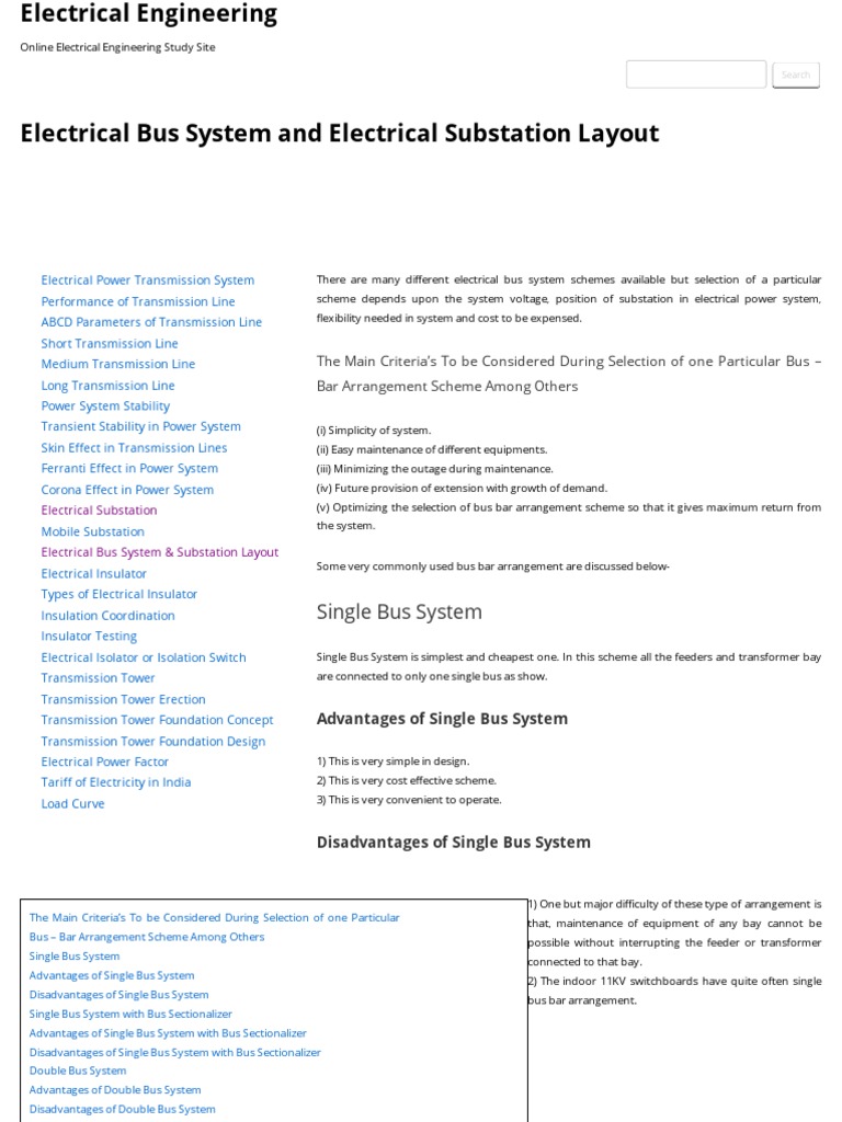 Single Bus System | PDF | Electrical Substation | Electric Power ...