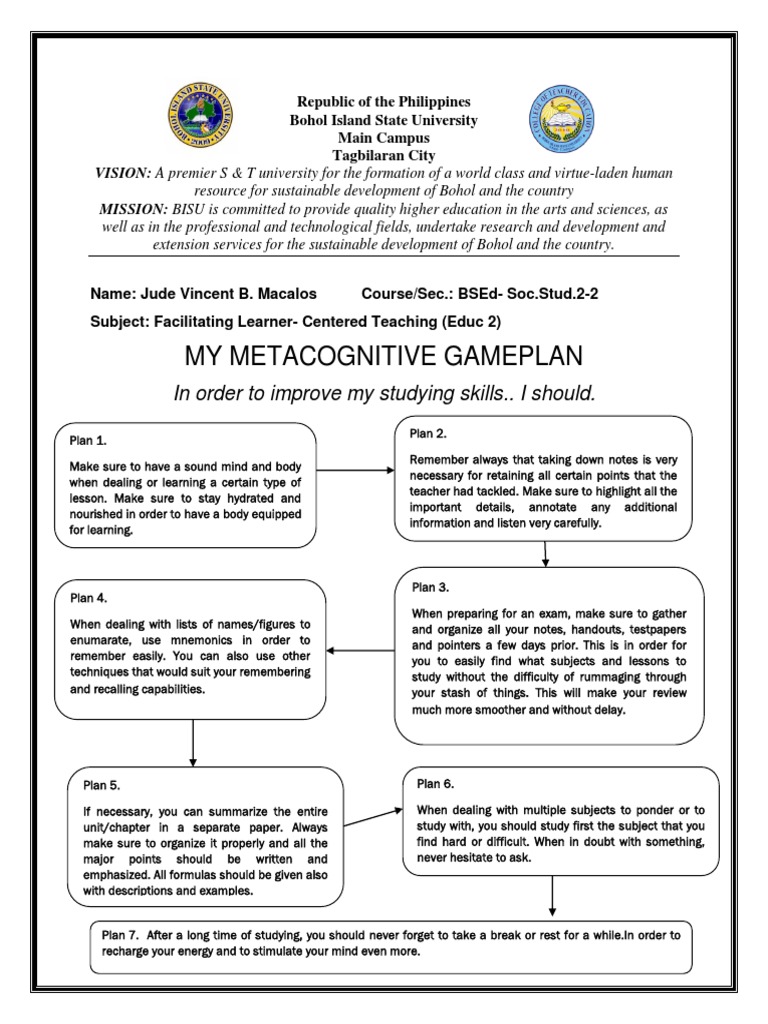 Gameplan | PDF | Study Skills | Behavior Modification