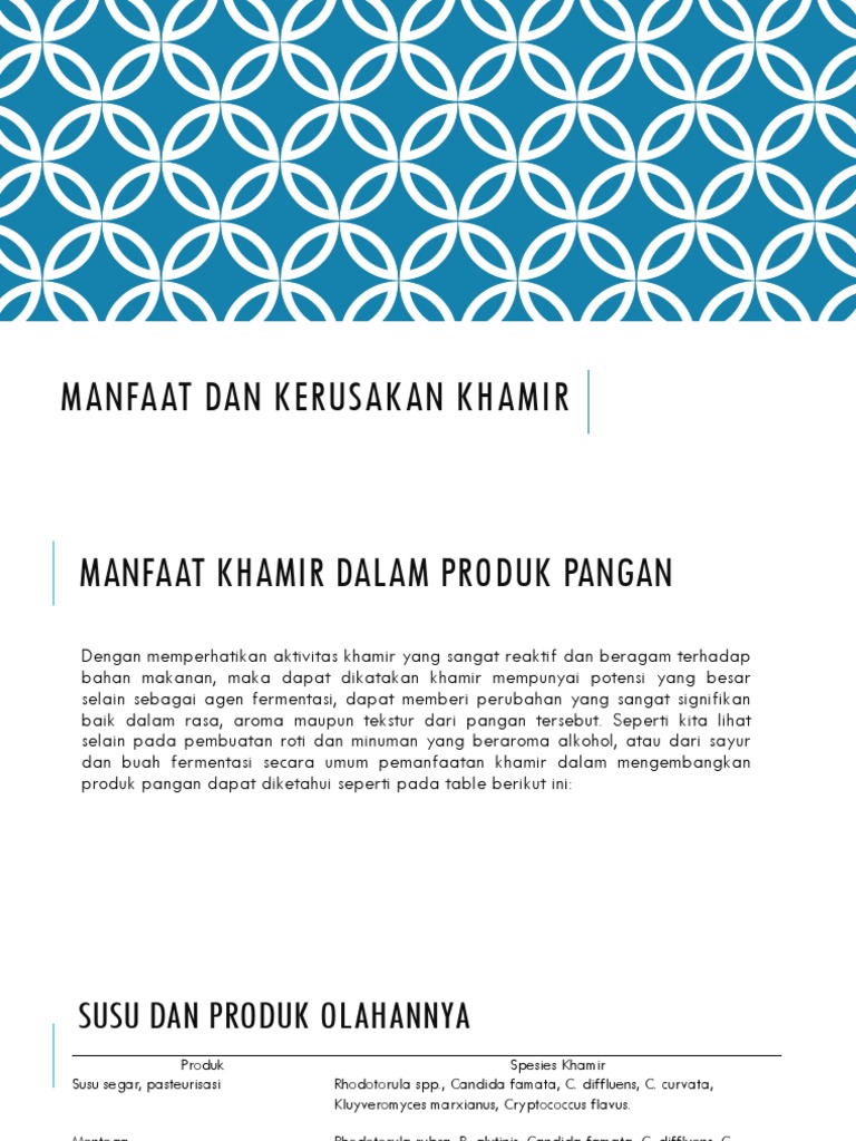 Manfaat Dan Kerusakan Khamir | PDF