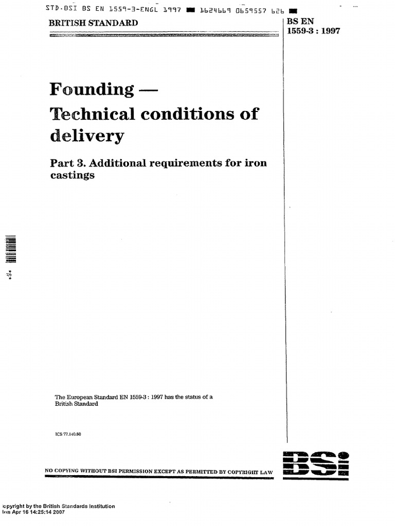 BS en 1559-3 1997 PDF | PDF