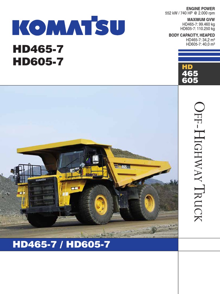 Komatsu HD465-7 and HD605-7 Overview | PDF | Transmission (Mechanics ...