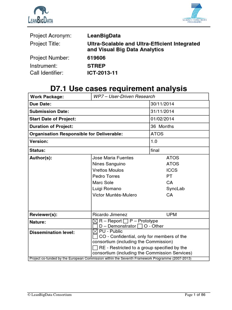 Use Cases Requirement Analysis | PDF | Data Analysis | Data Center