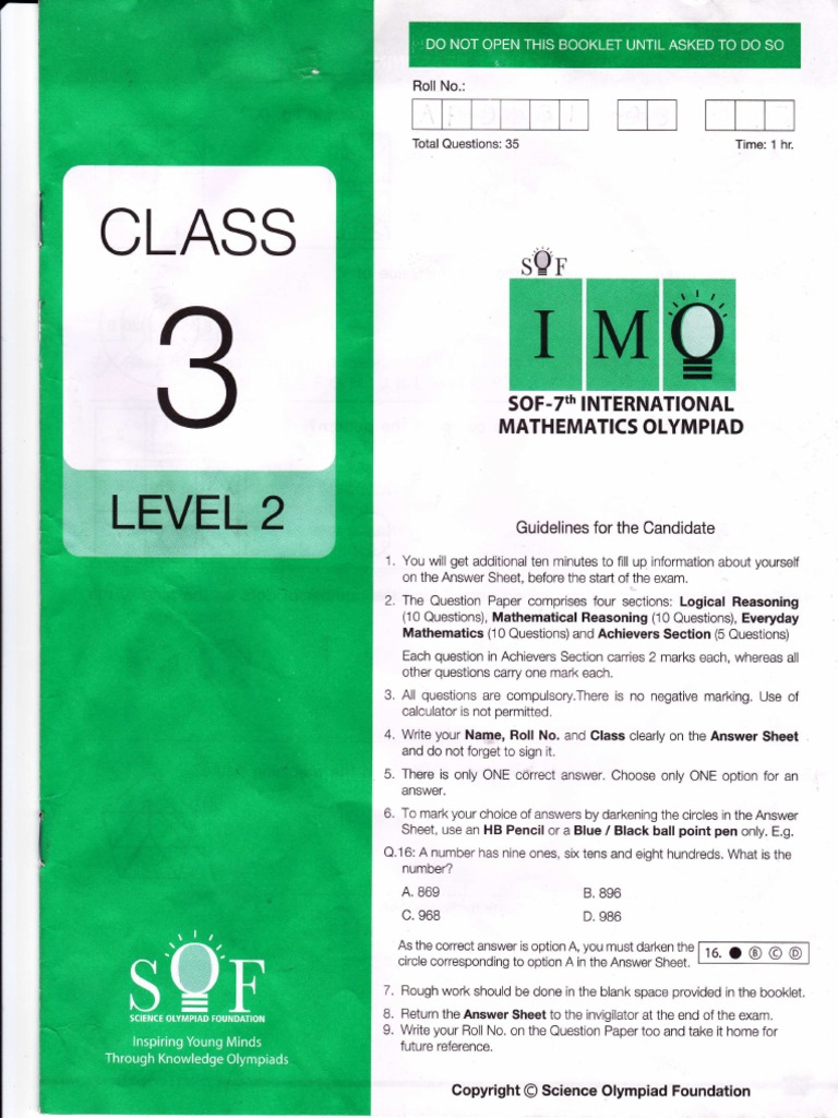 IMO-2014-grade 3 | PDF | Test (Assessment) | Nature