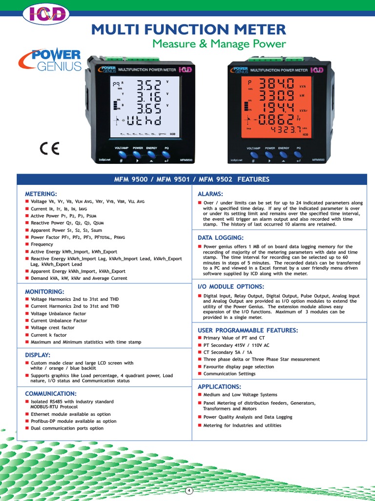 Power Genius Meters PDF | PDF | Alternating Current | Electronic ...