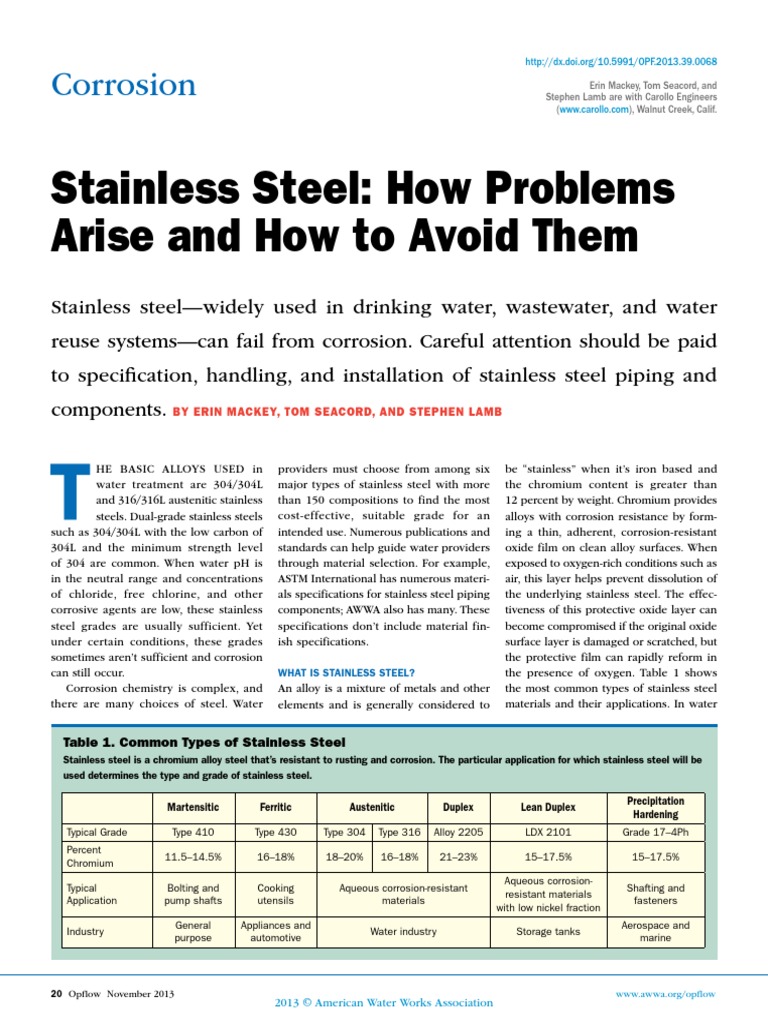 Stainless Steel - How Problems Arise and How To Avoid Them PDF | PDF ...