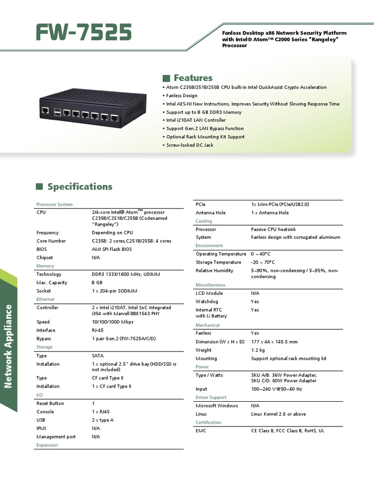 FW-7525-DM-v3 2017 05 08 PDF | PDF | Intel | Central Processing Unit