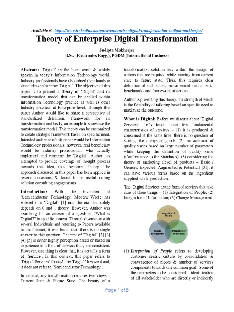 Theory of Enterprise Digital Transformation | PDF | Cloud Computing ...