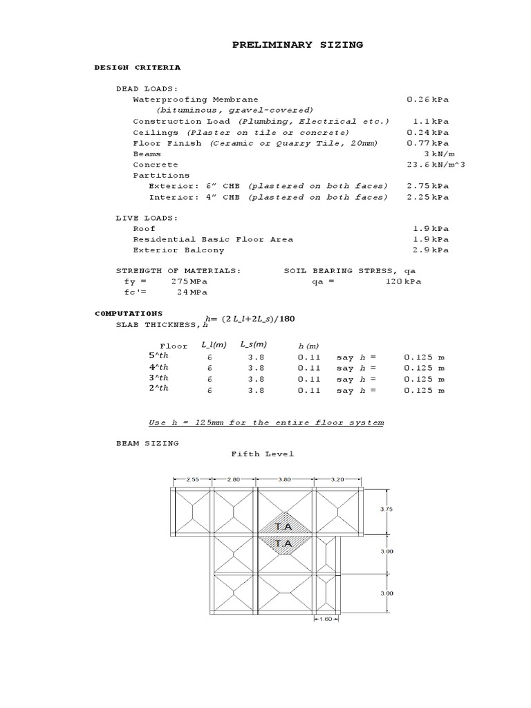 Preliminary Sizing: Design Criteria | Download Free PDF | Architectural ...