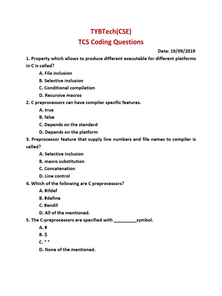 Interview Coding Questions | PDF | C (Programming Language) | Computer ...