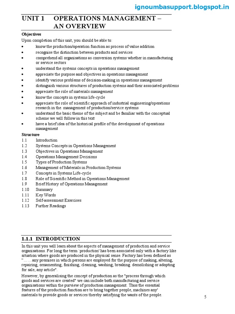 Block-1 Unit-1 | PDF | Operations Management | Inventory