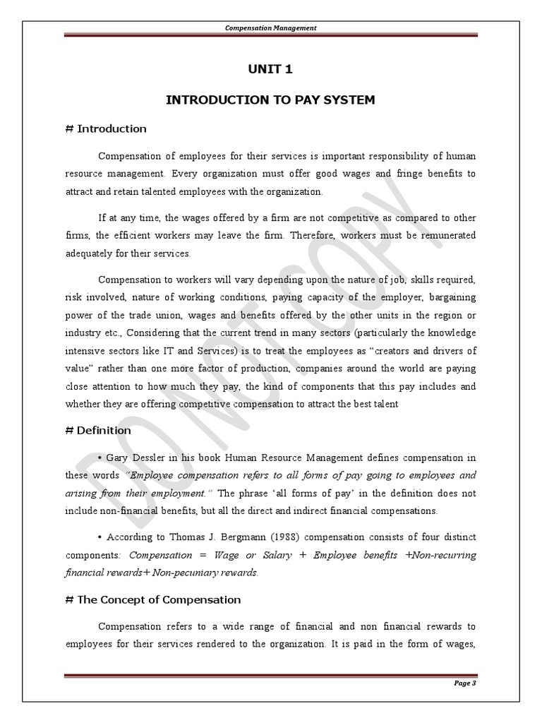 Introduction To Pay System | PDF | Employee Benefits | Employment