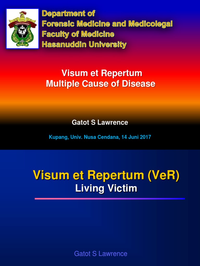 Visum et Repertum for Living Victims | PDF | Physical Examination | Death